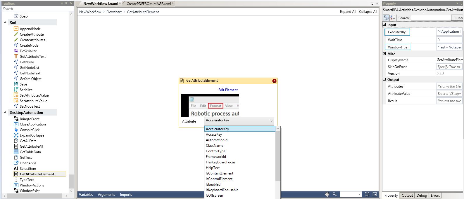 Desktop Automation- Get Attribute Element | Robility Docs